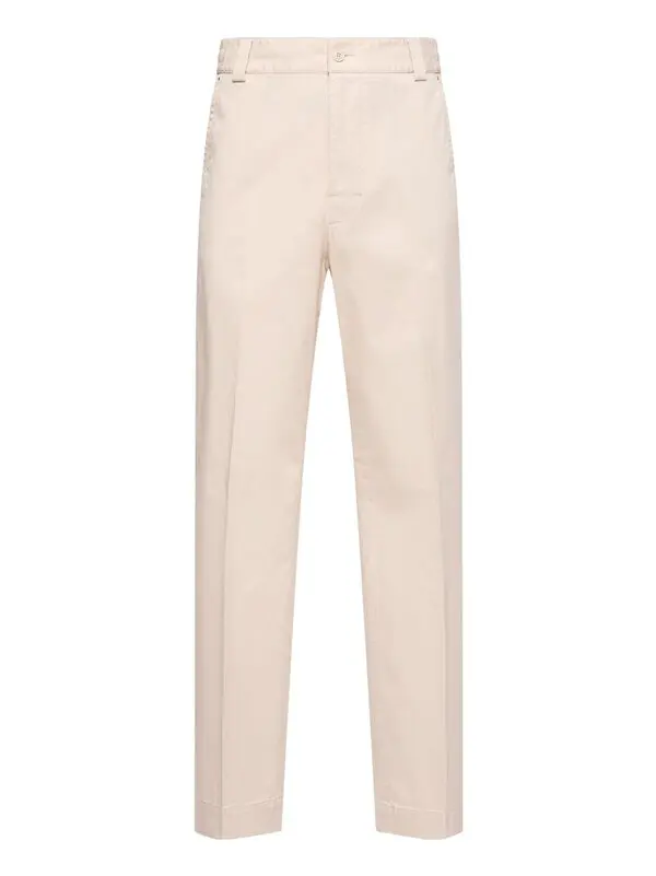Moncler Tailored Straight-leg Trousers With Elastic Waistband - Beige