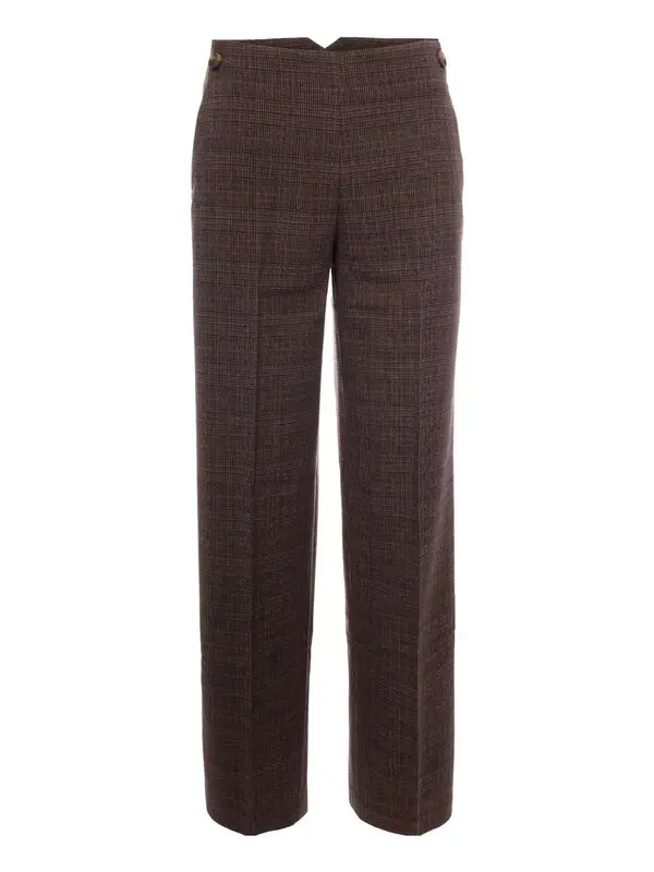 Liu Jo Straight Leg Prince Of Wales Check Trousers - Black