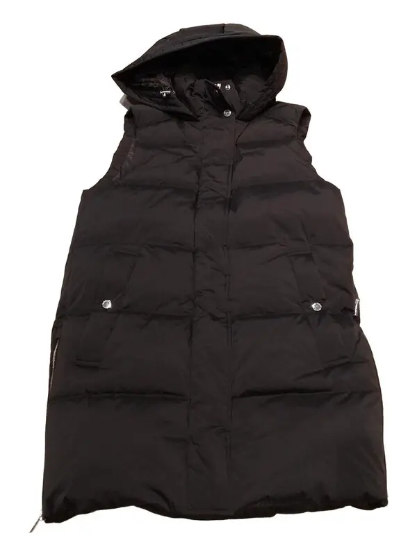 Woolrich Sleeveless Quilted Hooded Vest - Black