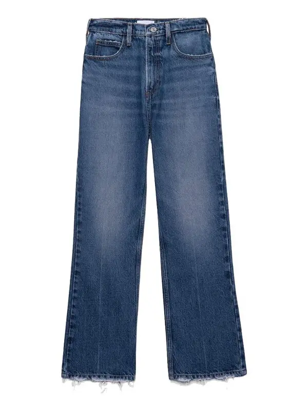 FRAME High-waisted Multi-pocket Denim Trousers - Blue