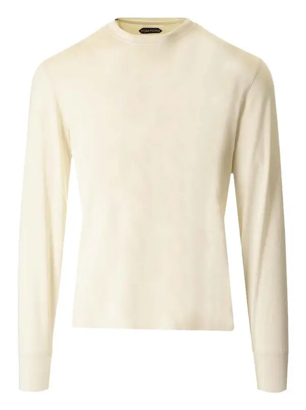 TOM FORD Long-sleeved Crewneck T-shirt - White