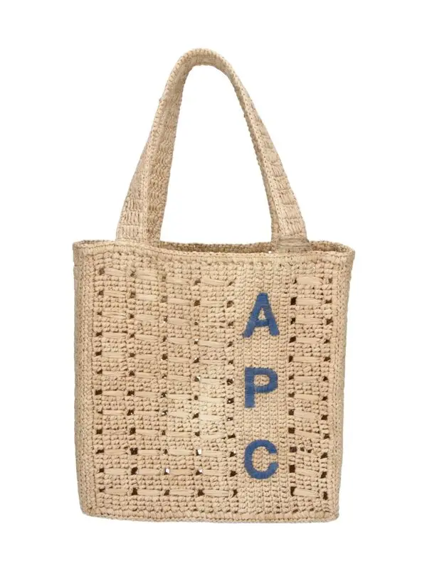 A.p.c. Logo Open-weave Tote Bag - Beige