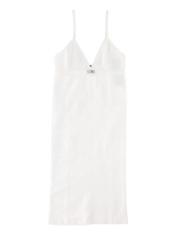MAISON MARGIELA Suspenders V-neck Dress - White