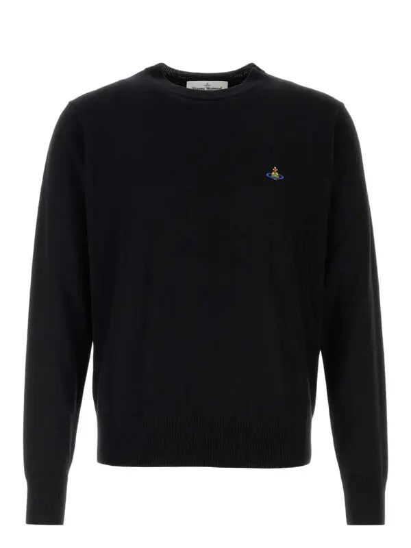 VIVIENNE WESTWOOD Alex Round Neck Knitted Sweater - Black