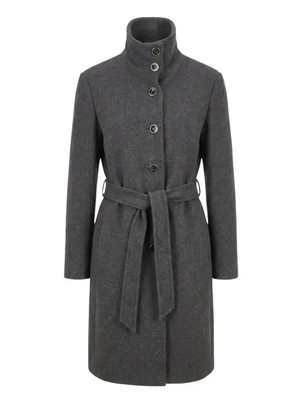 Pinko Wool-blend High Neck Belted Coat - Black