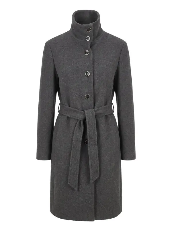 Pinko Belted Button-down Coat - Grey