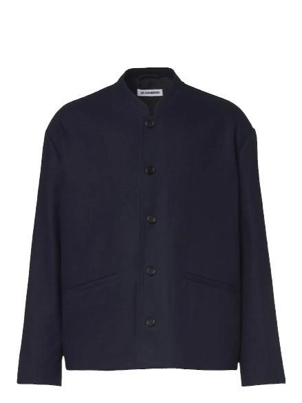 JIL SANDER Button-front Long-sleeve Jacket - Blue