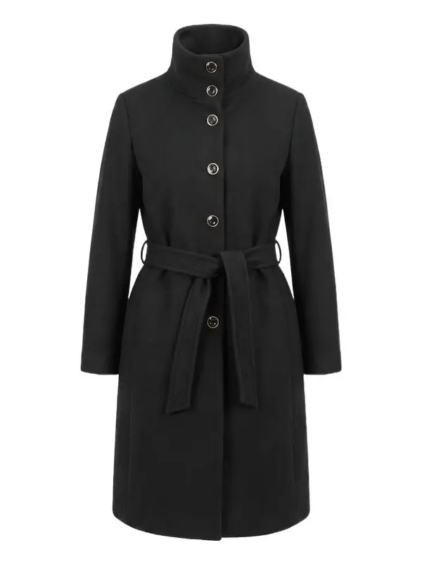 Pinko Belted Button-down Coat - Black