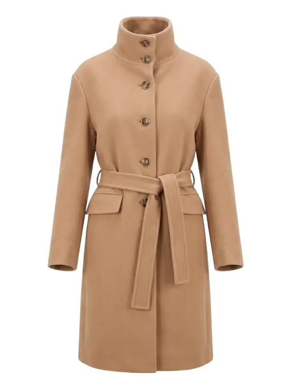 Pinko Belted Button-down Coat - Beige