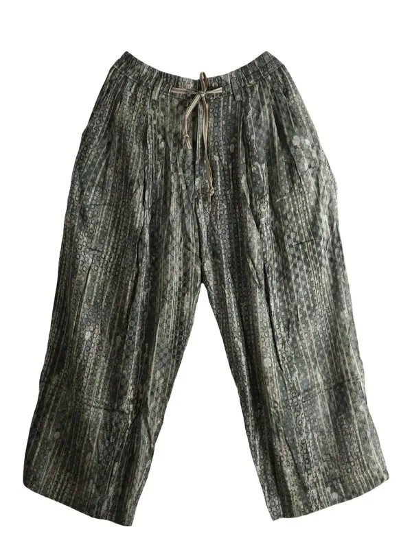 ZIGGY CHEN Digital Print Pleated Drawstring Trousers - No