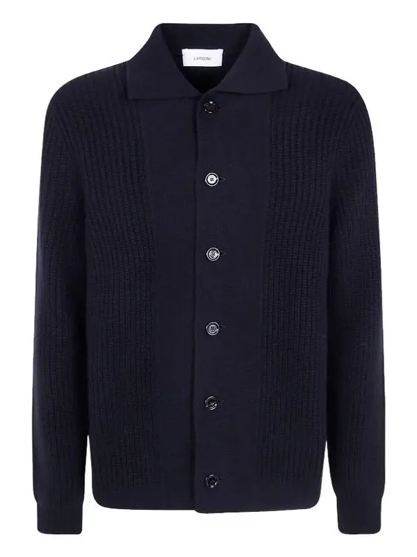 LARDINI Button-up Knitted Cardigan - Black