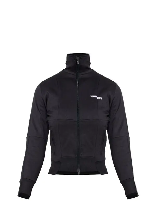Vetements Stand Collar Zipped Sweatshirt - Black