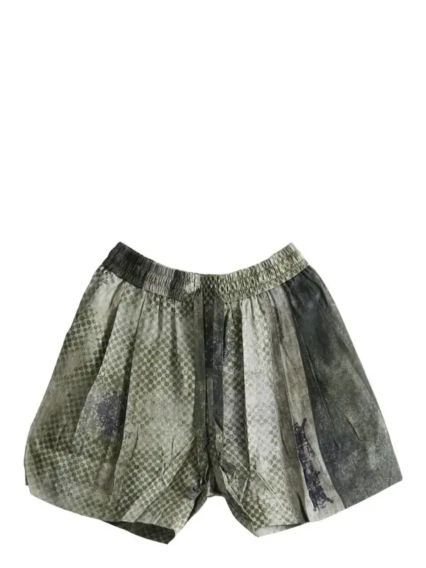 ZIGGY CHEN Digital Printed Drawstring Shorts - Gray