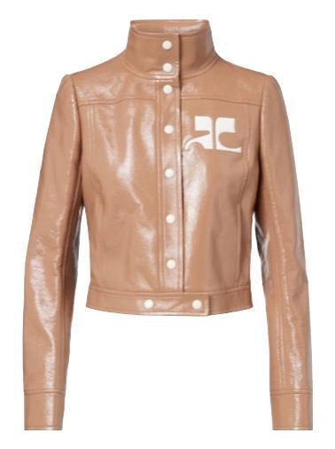COURREGES Long Sleeve Cropped Jacket - Brown