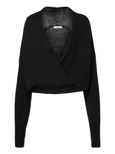AYA MUSE Kena Wrap Cotton Top - Black