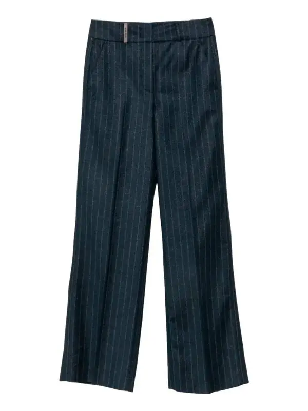 Peserico Pinstripe Trousers - Black