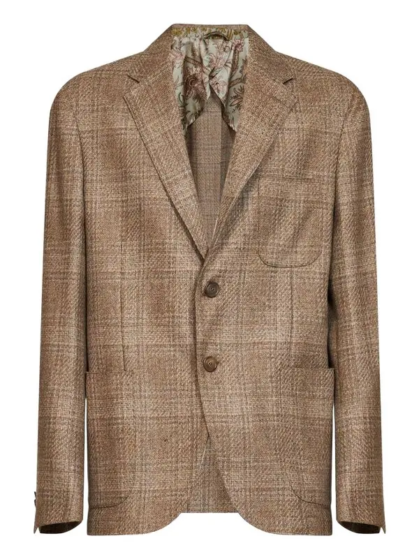 Etro Plaid-pattern Blazer - Brown