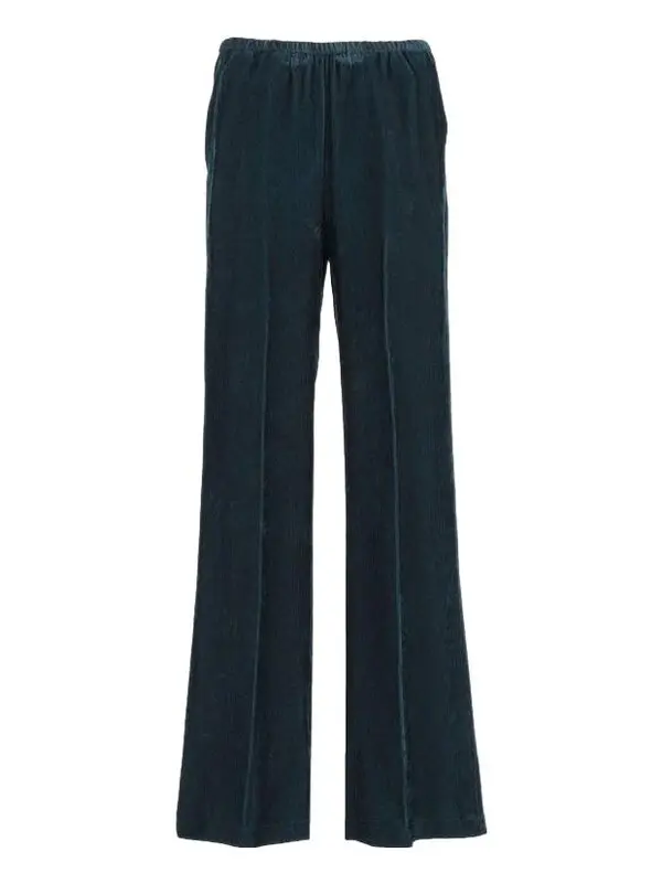FORTE_FORTE Ribbed Velvet Pull-on Wide-leg Trousers - Green