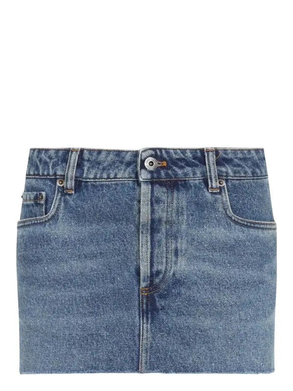 Miu Miu Denim Skirt With Belt Loop - Blue