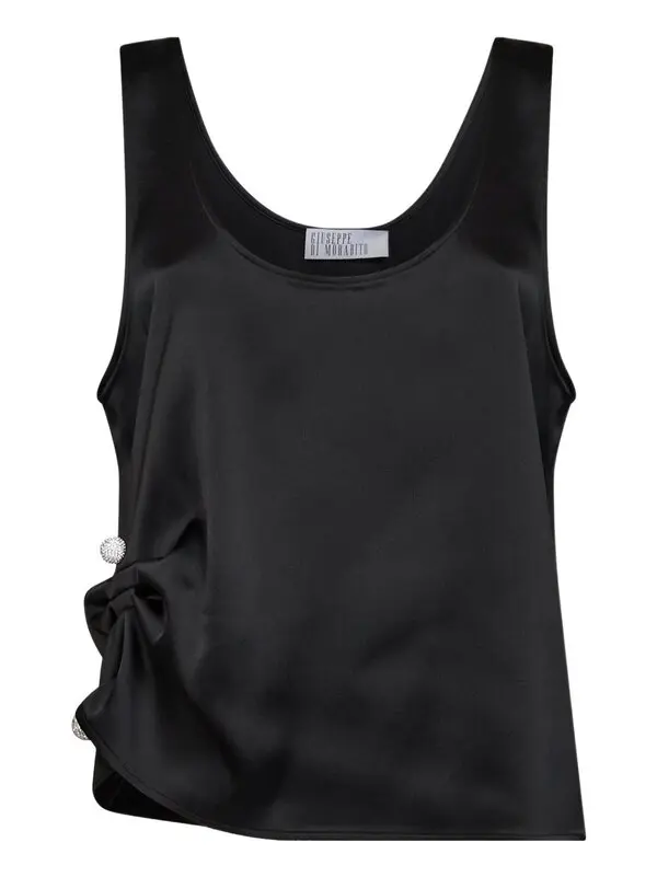 Giuseppe Di Morabito Crystal-embellished Ruched Sleeveless Top - Black