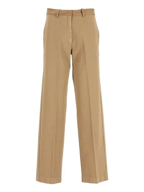 FORTE_FORTE Wide-leg Chino Trousers - Light Brown