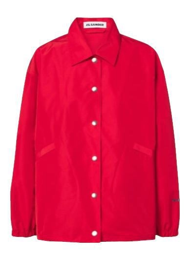 JIL SANDER Long Sleeve Technical Fabric Jacket - Red