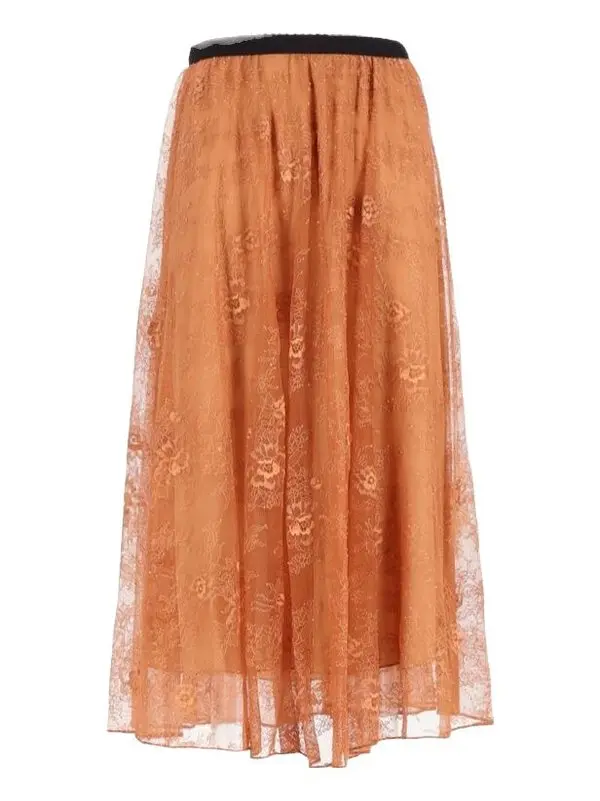 FORTE_FORTE Chantilly Lace Tulle Maxi Skirt - Yellow