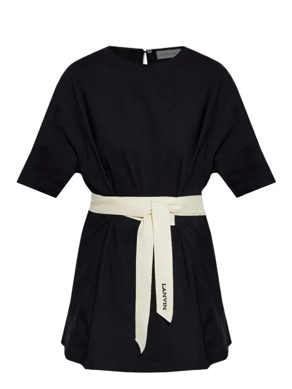 LANVIN Belted T-shirt - Black