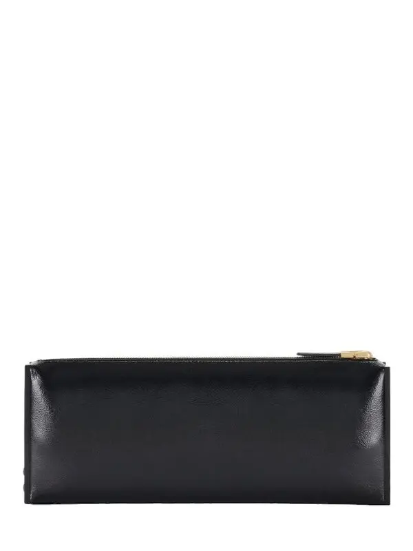 Elisabetta Franchi Patent-effect Clutch Bag - Black