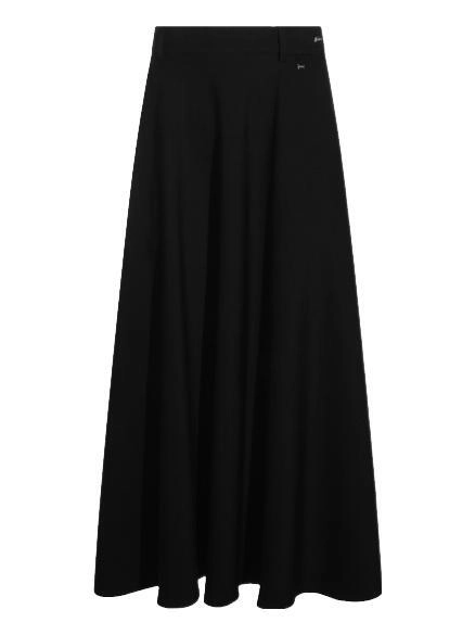 Herno Flared Maxi Skirt With Pleats - Black