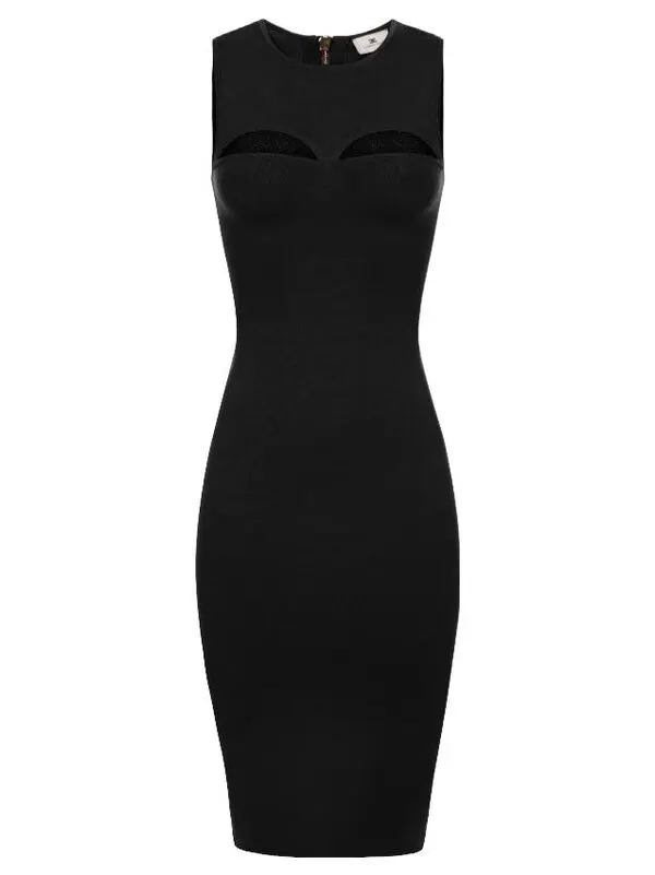 Elisabetta Franchi Knit Dress With Cut-out Detail - Black
