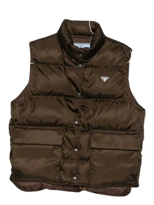 Prada Re-nylon Quilted Gilet - Brown