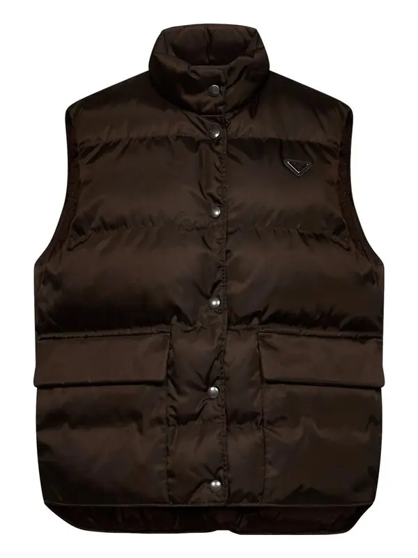 Prada Re-nylon Padded Down Gilet - Brown