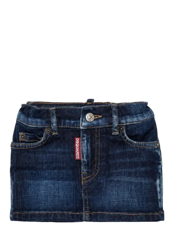 Dsquared2 Denim Skirt With Embellished Pocket Detail - Black