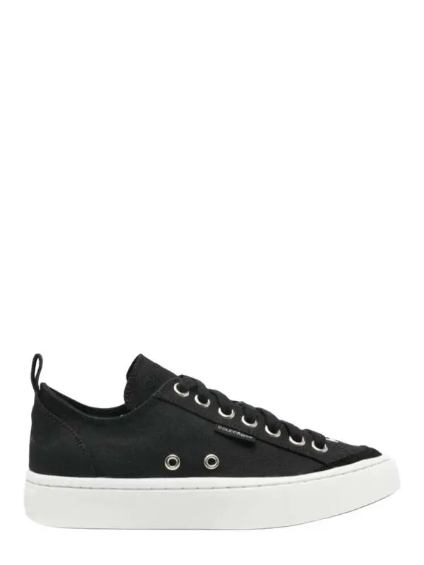 COURREGES Canvas Embroidered-logo Sneakers - Black