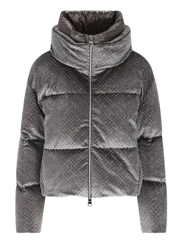 Herno Zip-up Quilted Down Jacket - Black