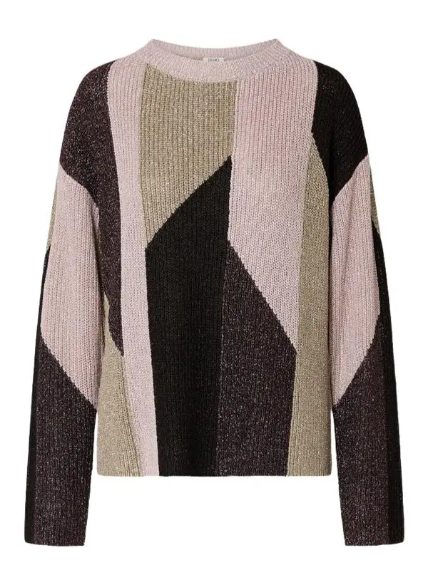 Liu Jo Colorblock Sweater With Lamé Inlays - Pink