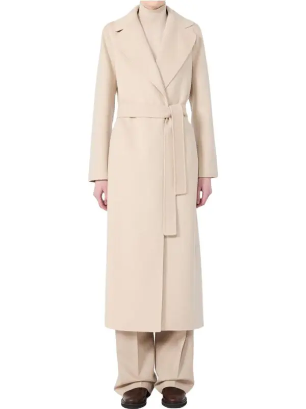 Max Mara Long Sleeved Coat - Nude