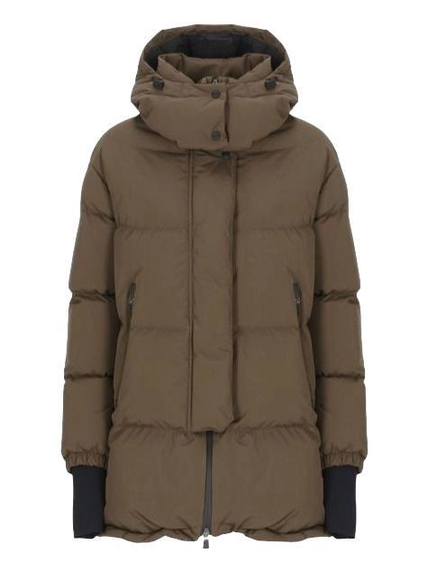 Herno Padded Down Jacket With Drawstring Hood And Zipper Pockets - Brown