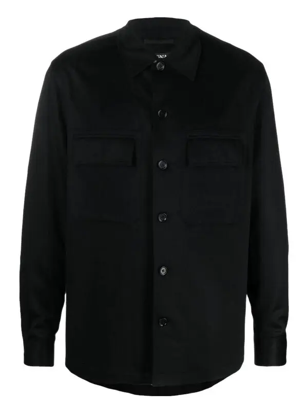 Zegna Oasi Buttoned Straight Hem Shirt - Black