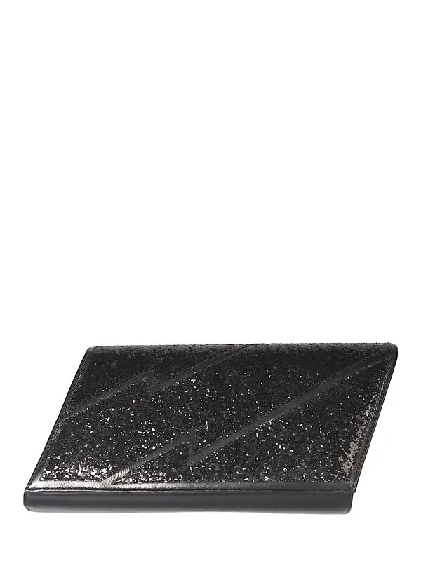 TERRY DE HAVILLAND Mia Glitter Clutch Bag - Black