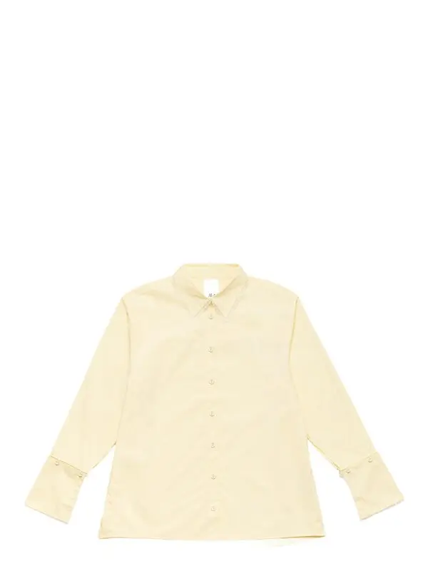 ALAS Name Cotton Poplin Oversized Shirt With Lace Trim - Yellow