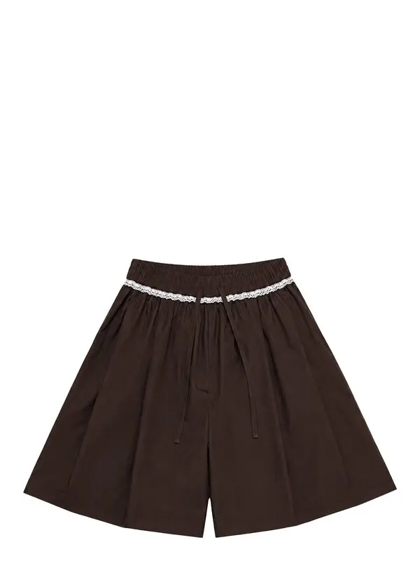 ALAS Cotton Poplin Shorts In Chocolate - Brown
