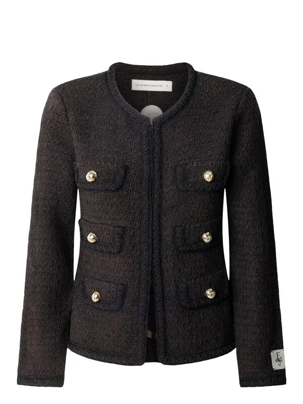 THE EXTREME COLLECTION Tailored Knit Jacket - Brown