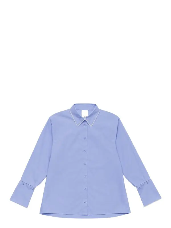 ALAS Cotton Poplin Oversized Shirt In Sky - Blue