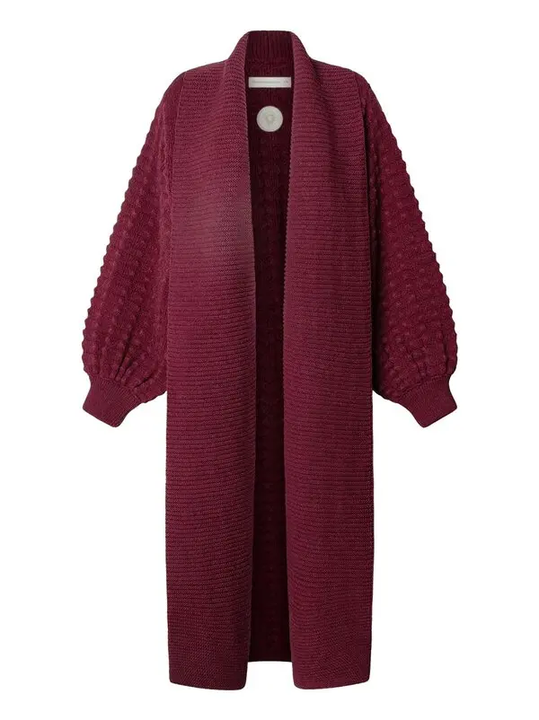 THE EXTREME COLLECTION Dominic Long Knit Cardigan - Purple