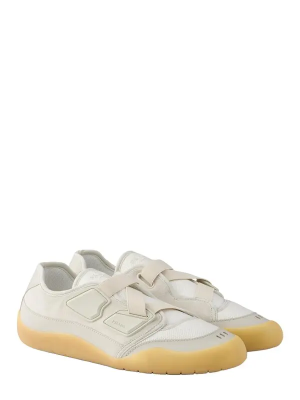 Prada Speedrock Leather And Mesh Fabric Sneakers - Grey