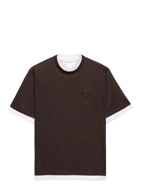 Prada Cotton T-hirt - Brown