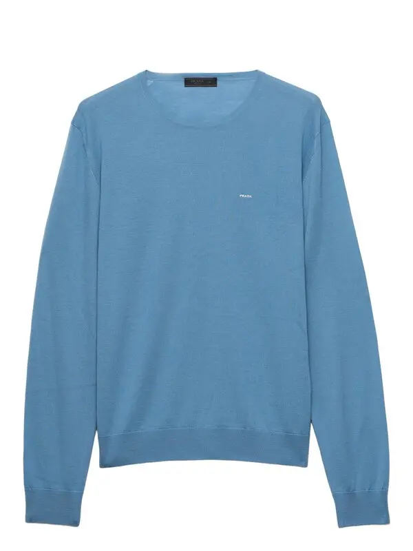 Prada Superfine Wool Crew-neck Sweater - Blue