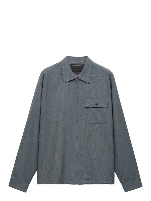 Prada Wool Zipper Hirt - Blue